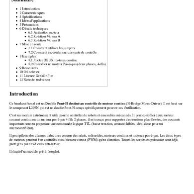 Pont-H L298N — MCHobby - Wiki [PDF] | Documents Community Sharing