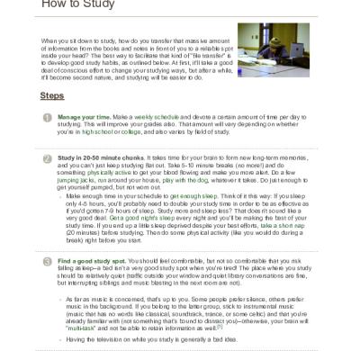 How to Study - WikiHow [PDF] | Documents Community Sharing